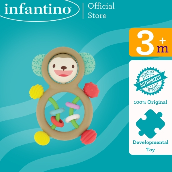 INFANTINO BUSY LIL' SENSORY RATTLE (MONKEY) | Rattle | Age grade: 3 ...
