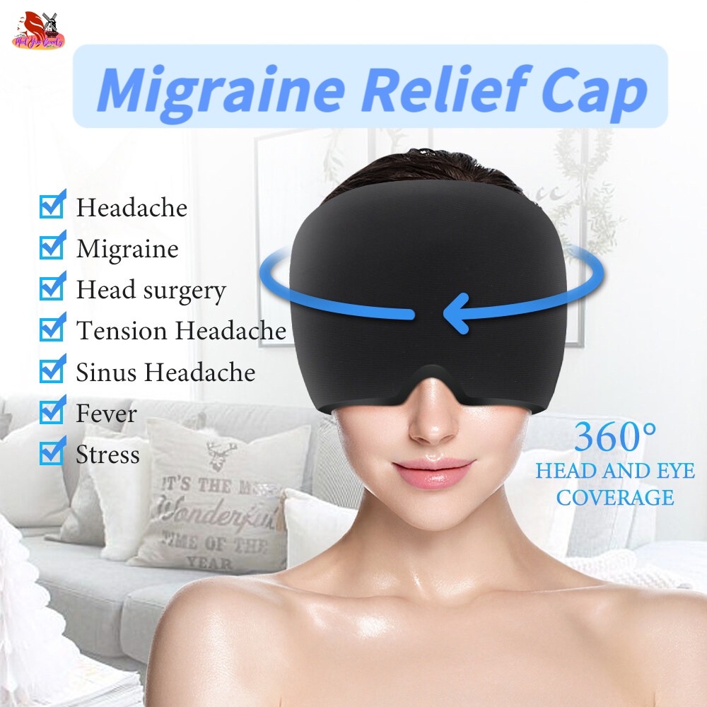 Gel Cold Headache Migraine Relief Cap Comfortable And Stretchy Hot Cold ...