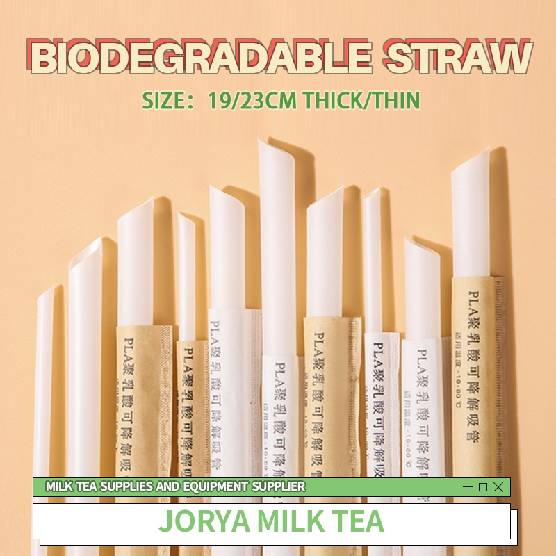 PLA Recyclable Straw Individual Wrapped 19/23CM Polylactic Acid is ...