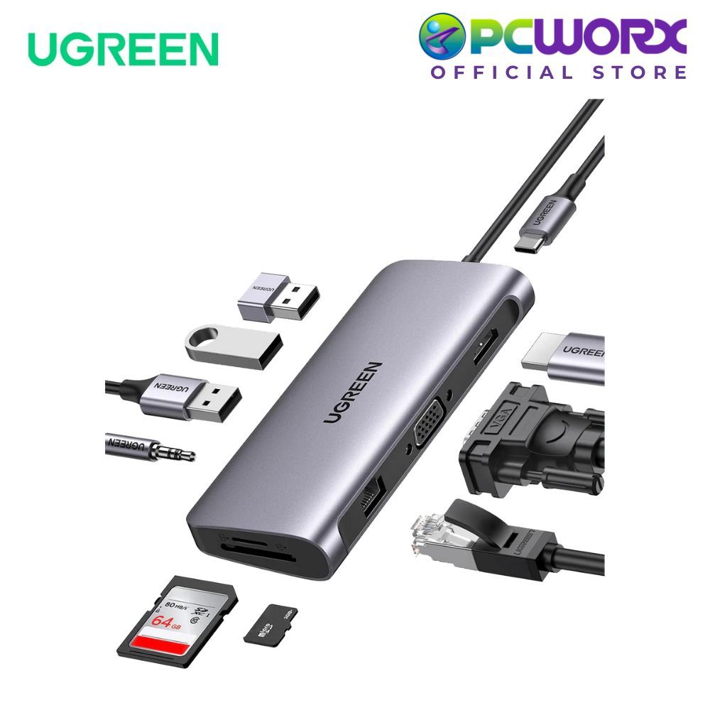 UGreen USB-C 10-In-1 Multifunction Adapter CM498/15601 | Shopee Philippines