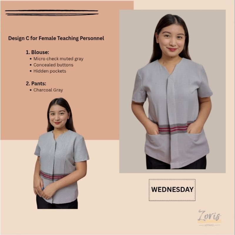 DepEd 2025 Female Teachers Uniform RTW ready to wear (Wednesday ...