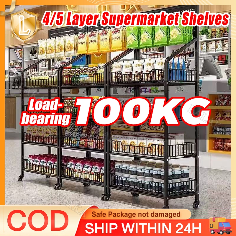 Supermarket Shelves Grocery Rack Metal Snack Shelf Store Storage Rack ...