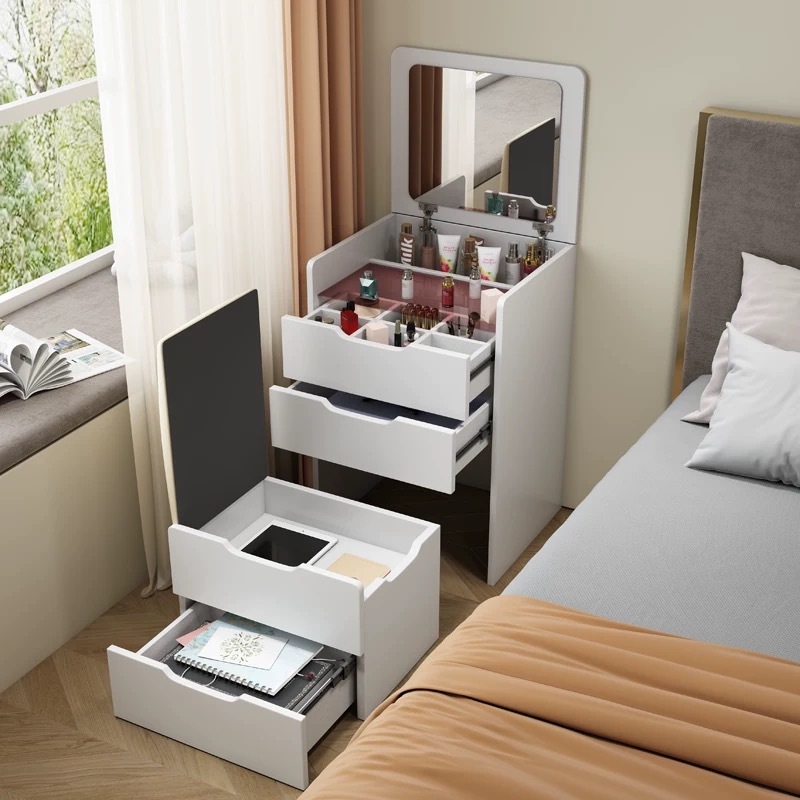 Dressing Table With Mirrors Vanity Tablemulti-functional bedroom ...