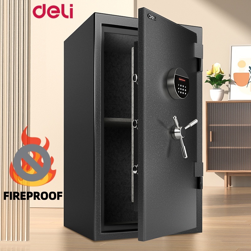 Deli 1hour Fireproof Large Safe Deposit Box Rotating Handle Safety ...