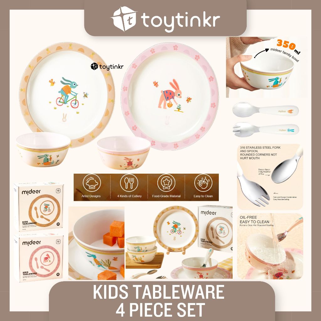 Mideer Kids Tableware 4 Piece Set by Toytinkr | Shopee Philippines