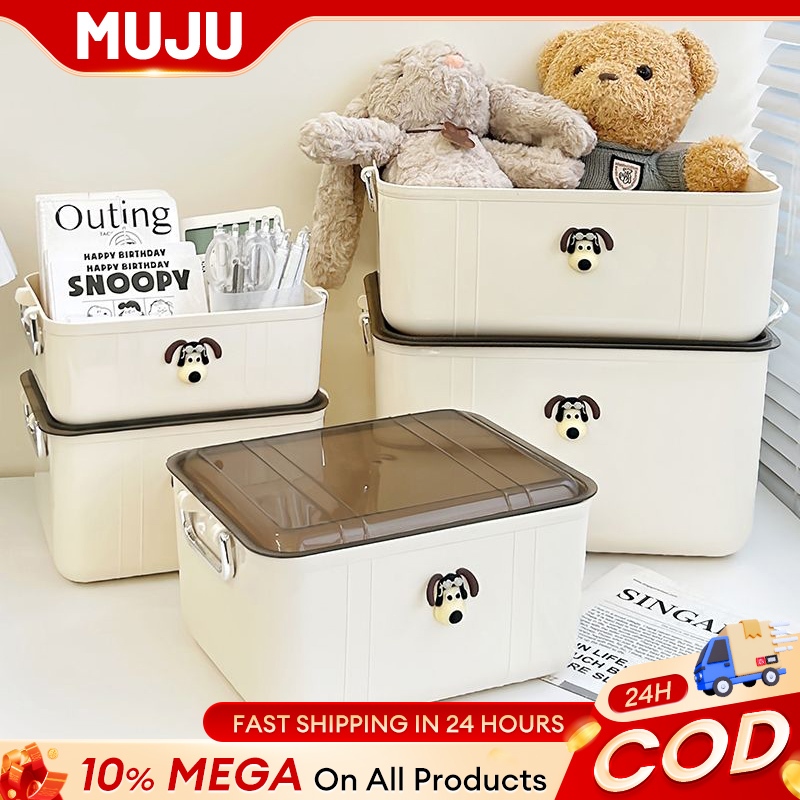 MUJU Storage Box Plastic Box Organizer Storage Stackable Organizer With ...