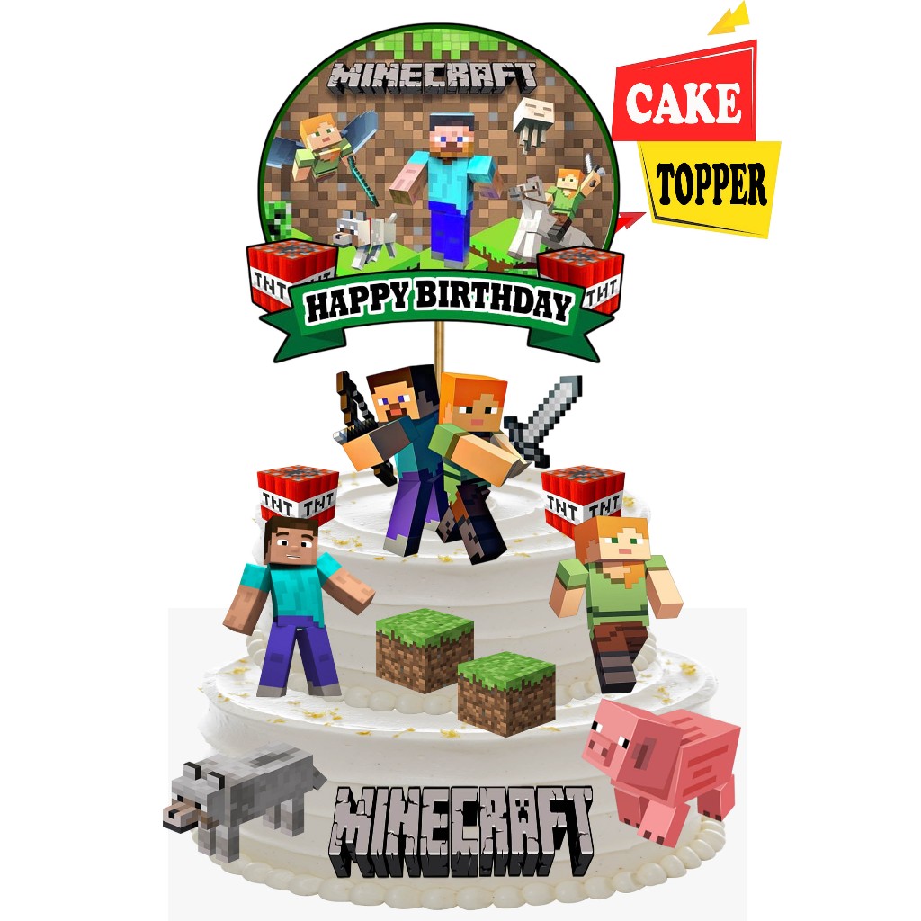 11 PCS. MINECRAFT CAKE TOPPER FOR CAKE DECORATION/ PARTY, CAKE ...