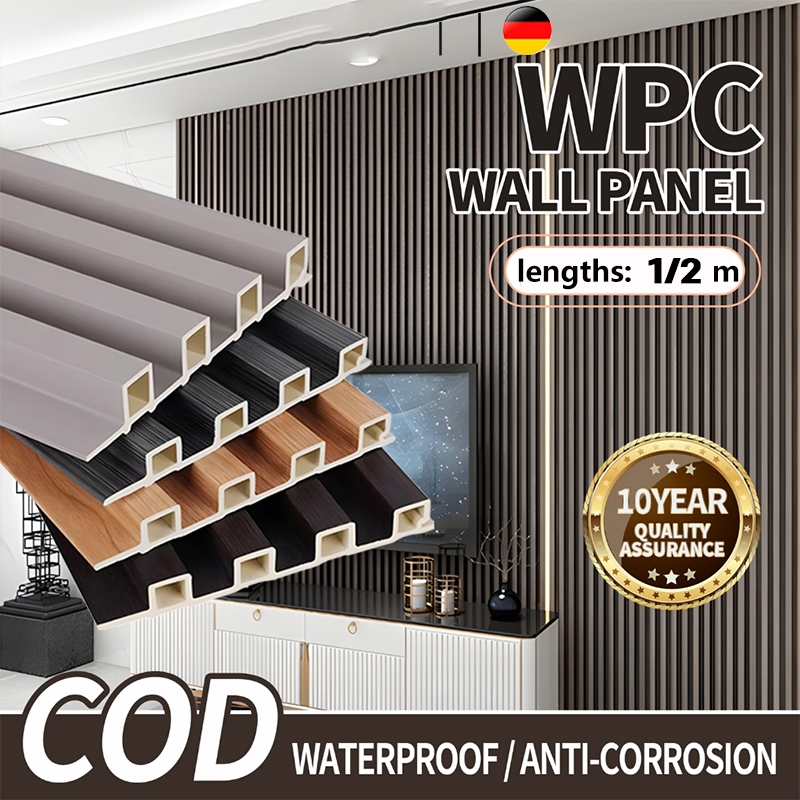 10PCS WPC Wall Panel Waterproof Wallpaper Wood Grille Board Fluted ...