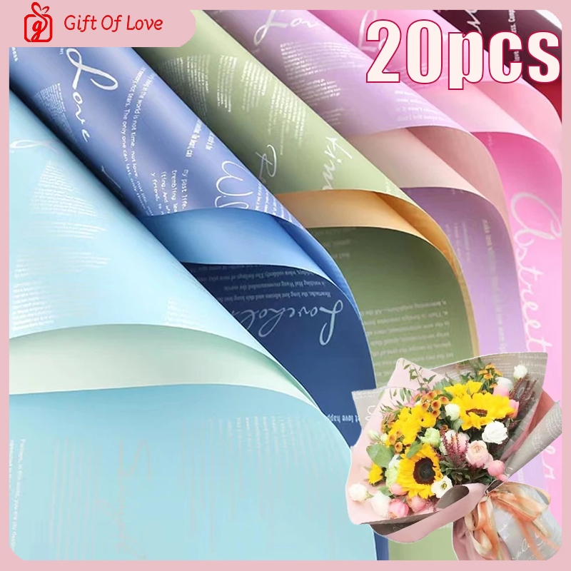 20pcs丨Bouquet Wrapping Two-Color English Letter Decoration Flower ...