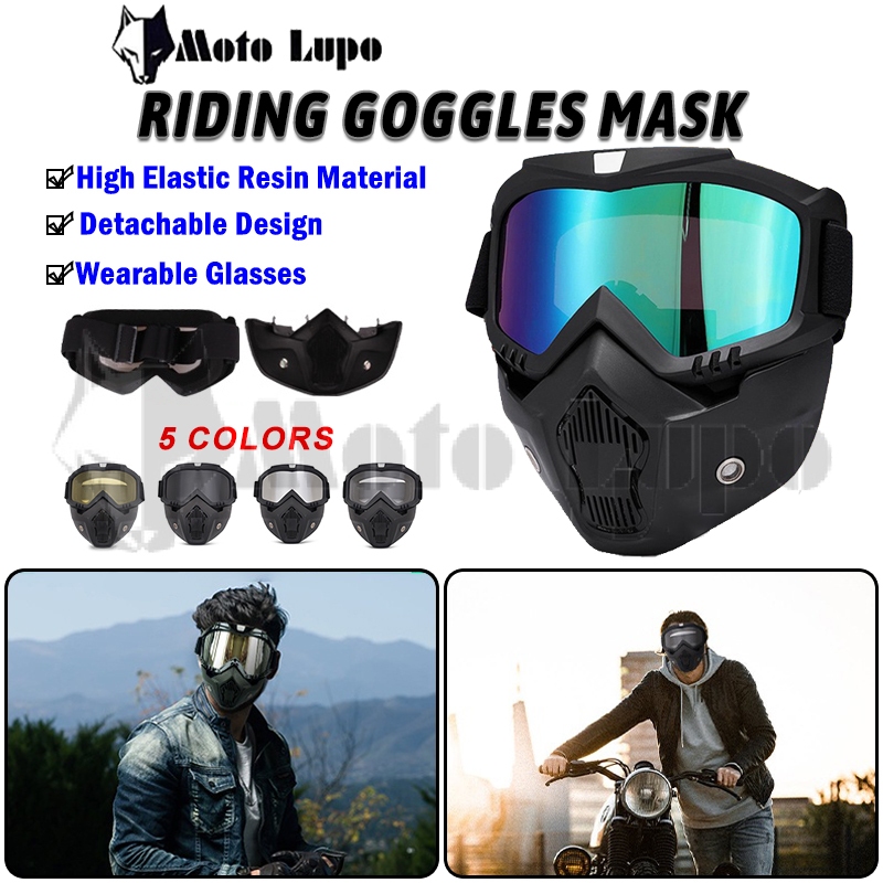 Goggles Mask Riding Mask Bicycle goggles Helmet Goggles Removable Mask ...