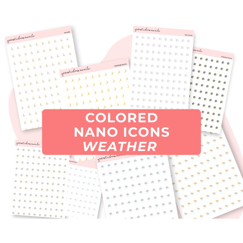 Planner [colored nano icons] Stickers - Kawaii : Weather | Shopee ...