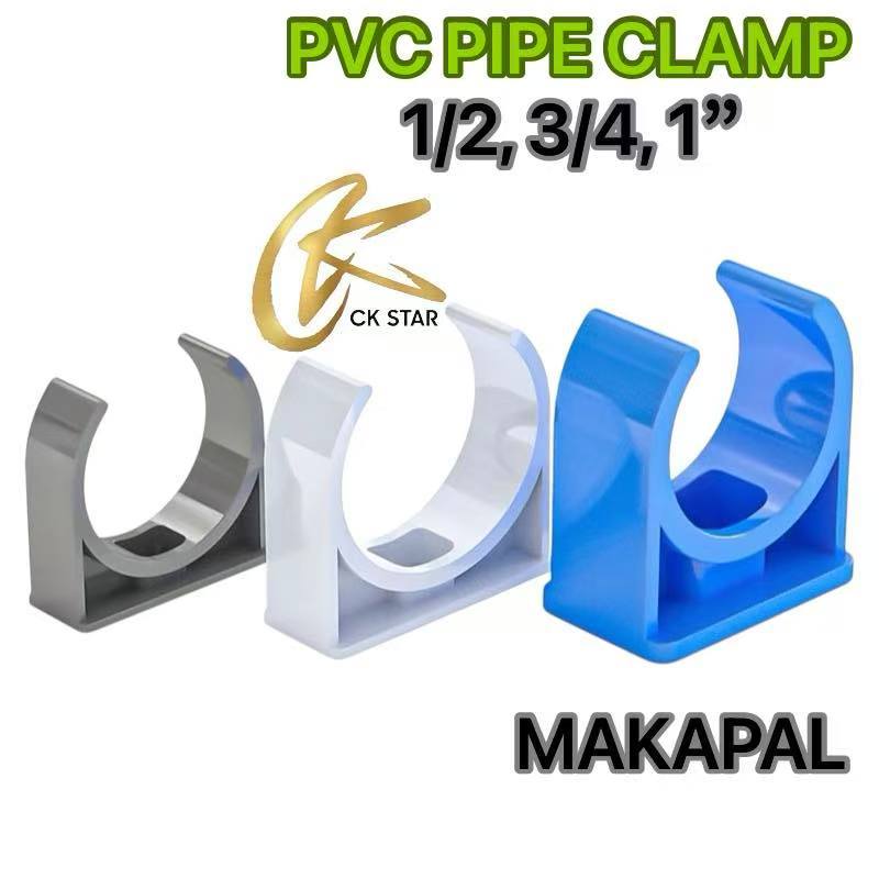 PVC FITTINGS PVC PIPE CLAMP, PVC PIPE CLIP, 1/2, 3/4, 1” | Shopee ...
