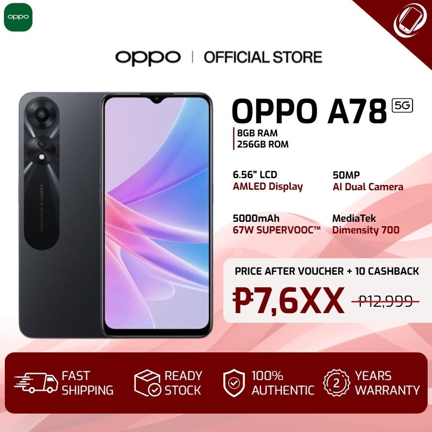 A78 5G Original Smartphone l 8GB RAM + 256GB ROM | 67W SUPERVOOC ...