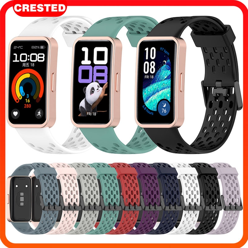 Rubber Strap for Smartwatch Huawei Band 10 9 8 NFC Silicone Sport ...