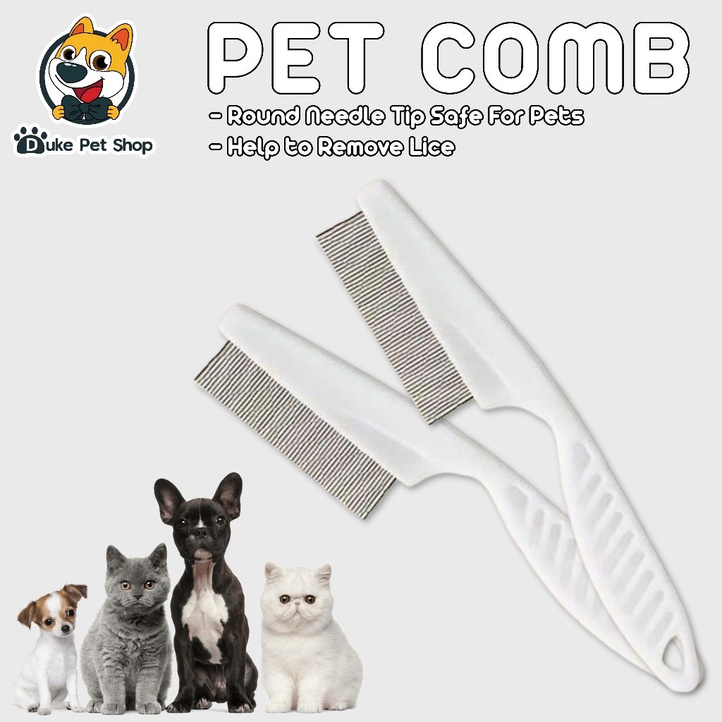 Dog Cat Flea Comb Stainless Steel Needle Comb Fur Comb Pet Hair Comb ...