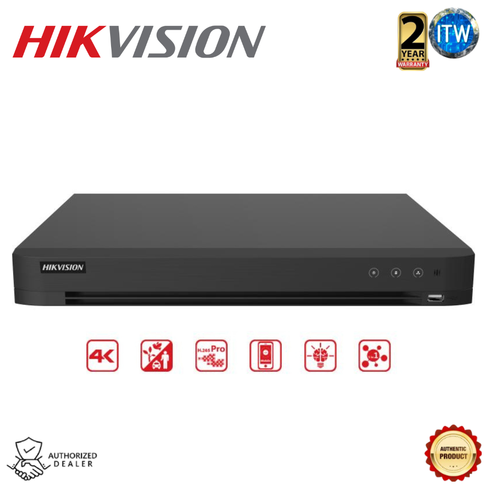 Hikvision Video Recorder 32-channels 1080p 1U H.265 AcuSense DVR (IDS ...
