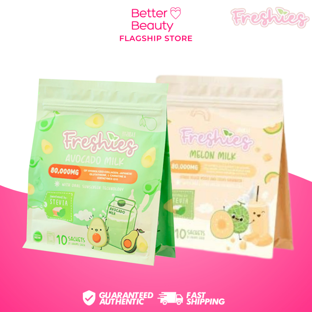 Freshies Avocado, Freshies Melon by Juju Glow Milk Collagen Drink - 10 ...