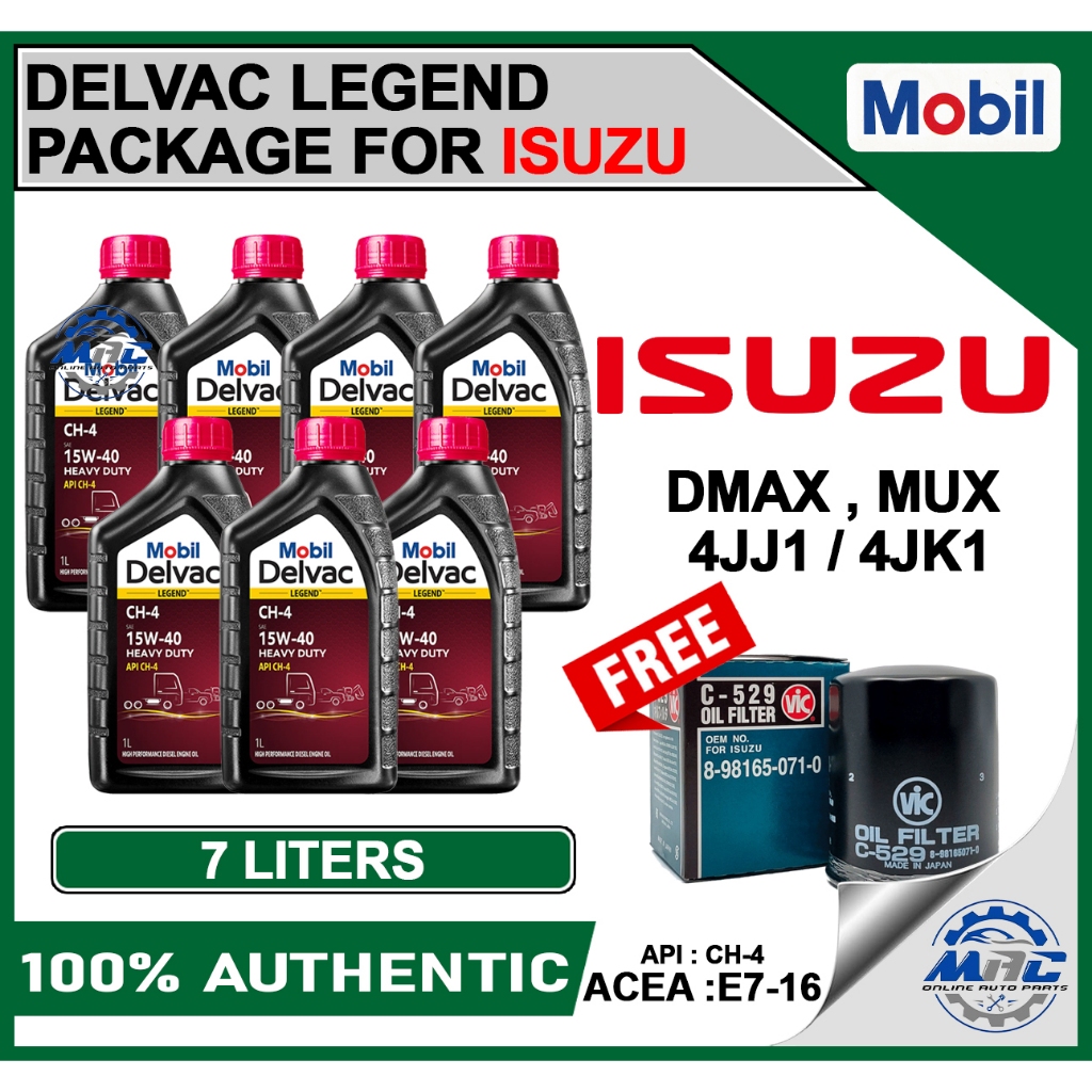 Mobil Delvac Legend 15W40 7 liters for ISUZU DMAX , MUX , D-MAX , MU-X ...