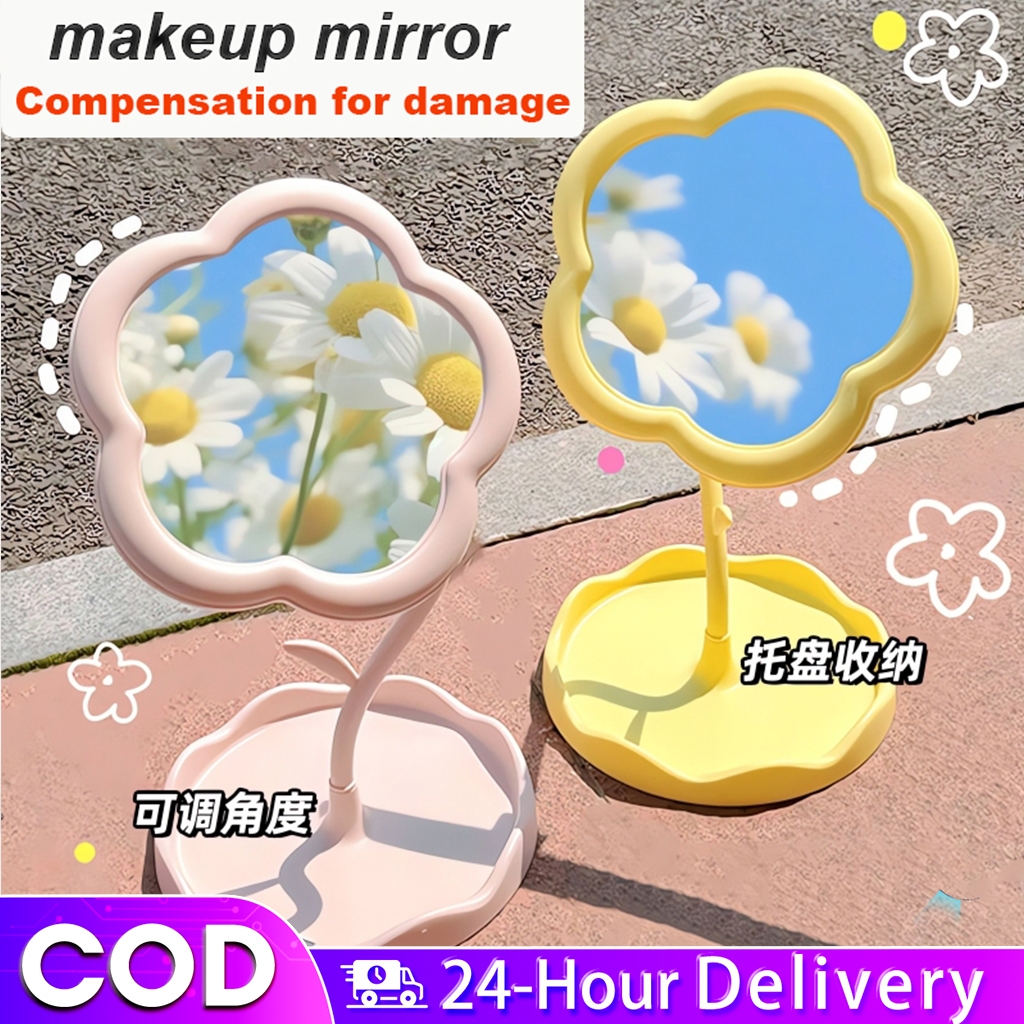 Makeup Mirror Flower Mirror Makeup Cute desktop Dressing Table Mirrors ...