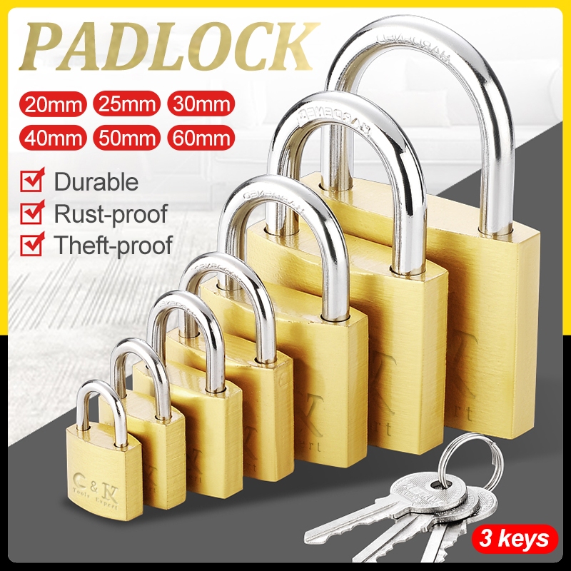 C&K Heavy-duty Security Padlock Brass Padlock 20/25/30/40/50/60mm Home ...