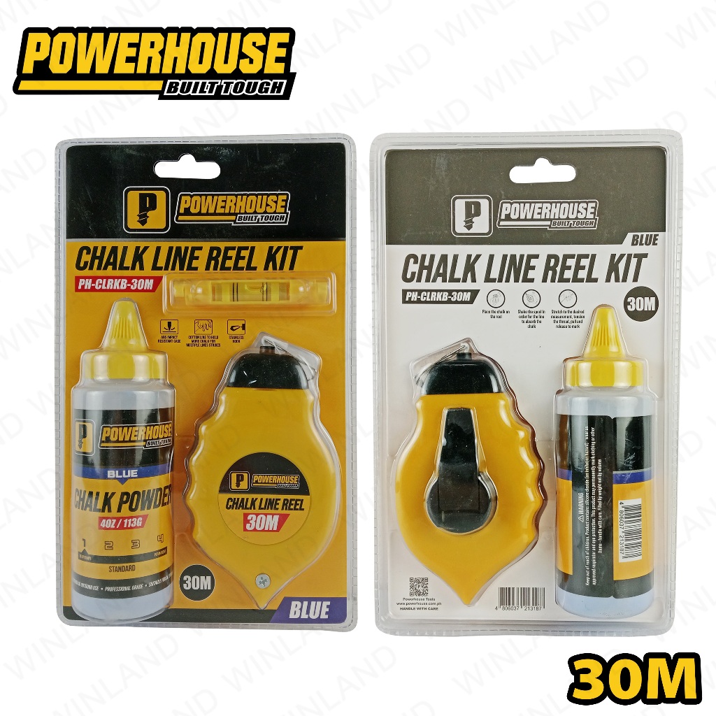 Powerhouse by Winland Chalk Line Reel Kit Blue 113g/4oz Pitik With ...