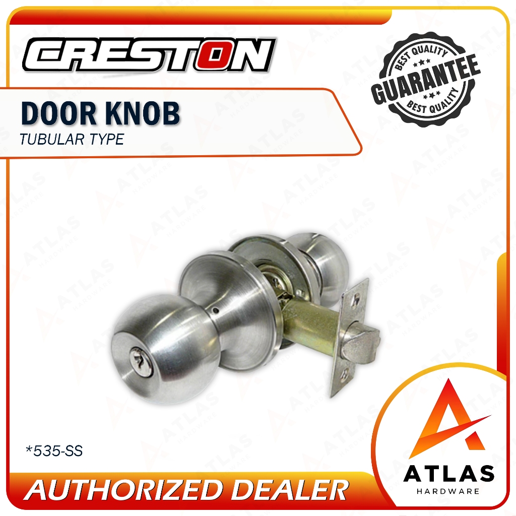 CRESTON Door Knob LOCKSET TUBULAR 535-SS / BK535SS | Shopee Philippines