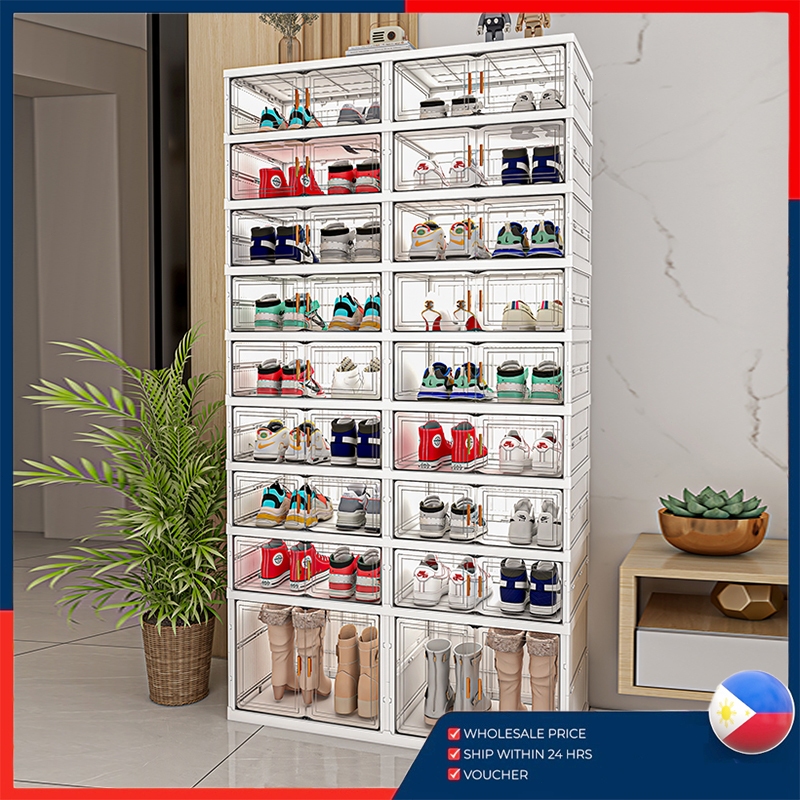 Installation-free Lagayan Ng Sapatos Foldable Shoe Box 3/6/9 Layers ...