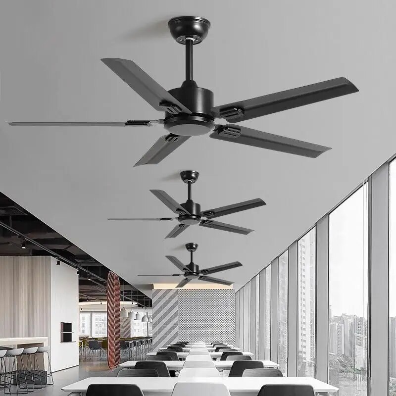 24/42/52 Ceiling Fan With Light Stainless Steel 6 speed Electric Fan ...