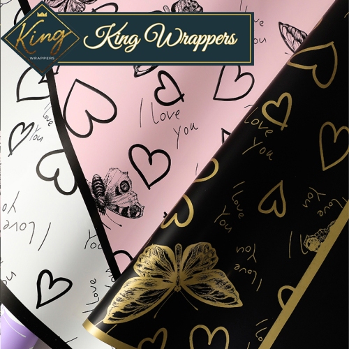 20pcs per pack Heart Works Design Flower Bouquet Wrapper Floral Wrapper ...