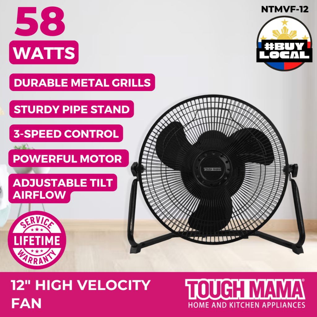 Tough Mama NTMVF-12 High-Velocity Fan 12" Electric Fan Powerful with ...