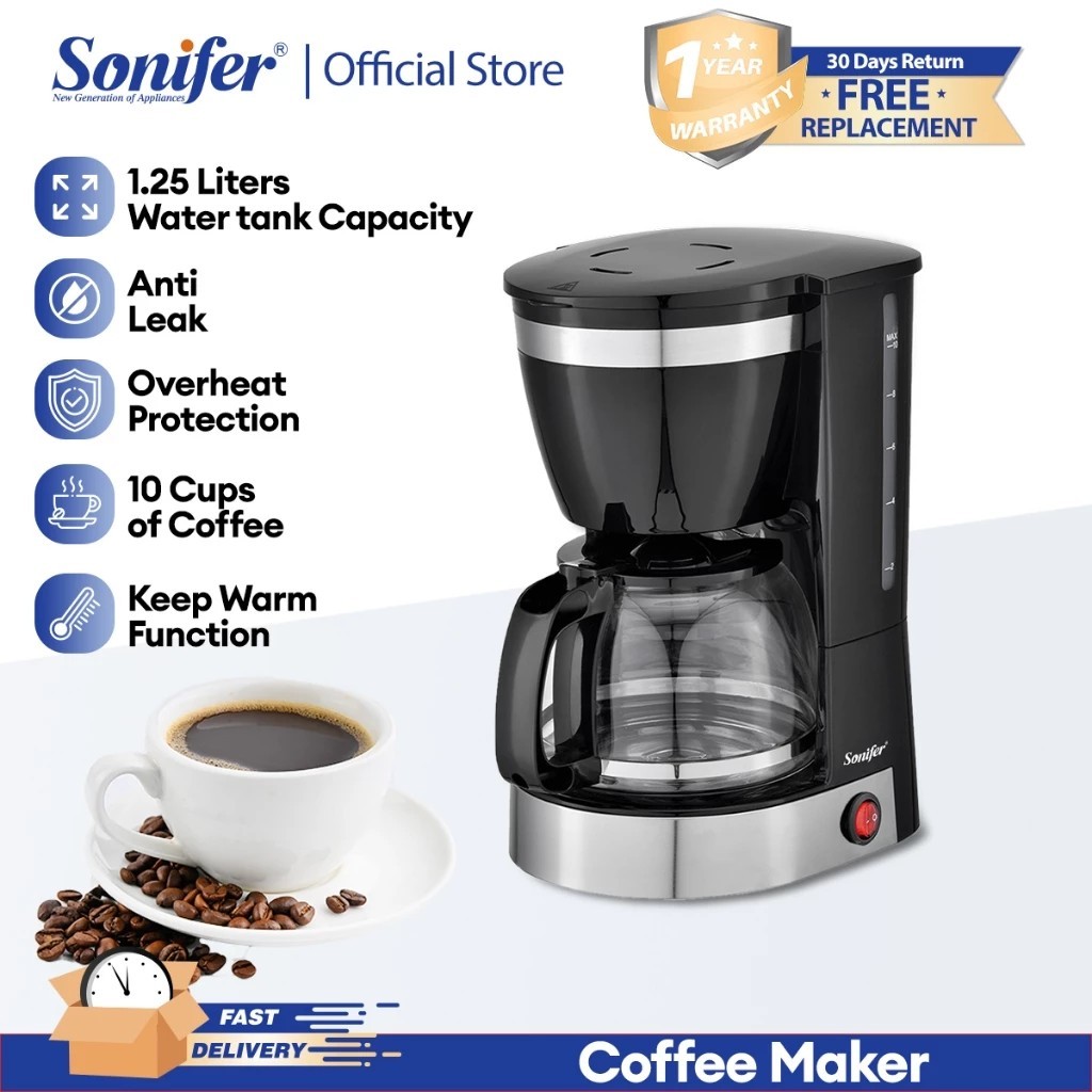 Sonifer 10-Cup Coffee Maker Drip Coffeemaker Coffee Pot Brewer Machine ...