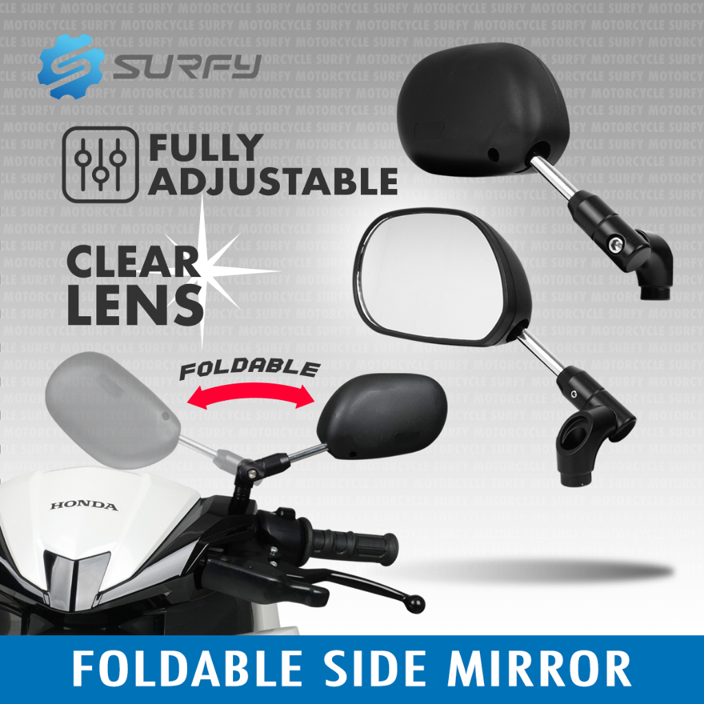 All-around Side Mirror Chrome Stem YAMAHA Design Fully Adjustable 360 ...