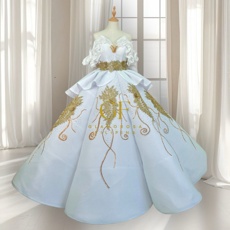 Reyna Elena Off-Shoulder Sagala Gown — 8-Panel Umbrella Cut for Sagala ...