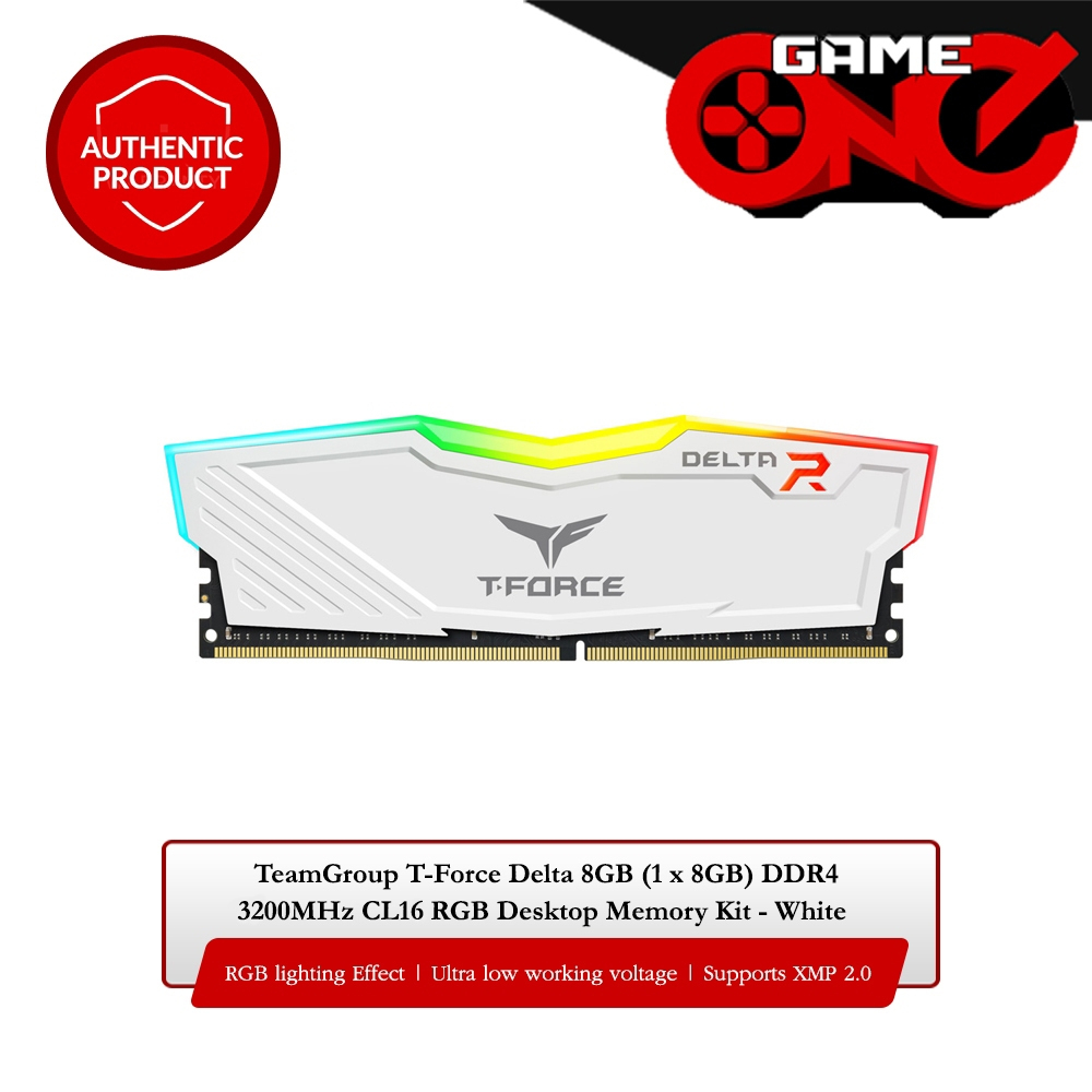TeamGroup T-Force Delta 8GB (1 x 8GB) DDR4 3200MHz CL16 RGB Desktop ...