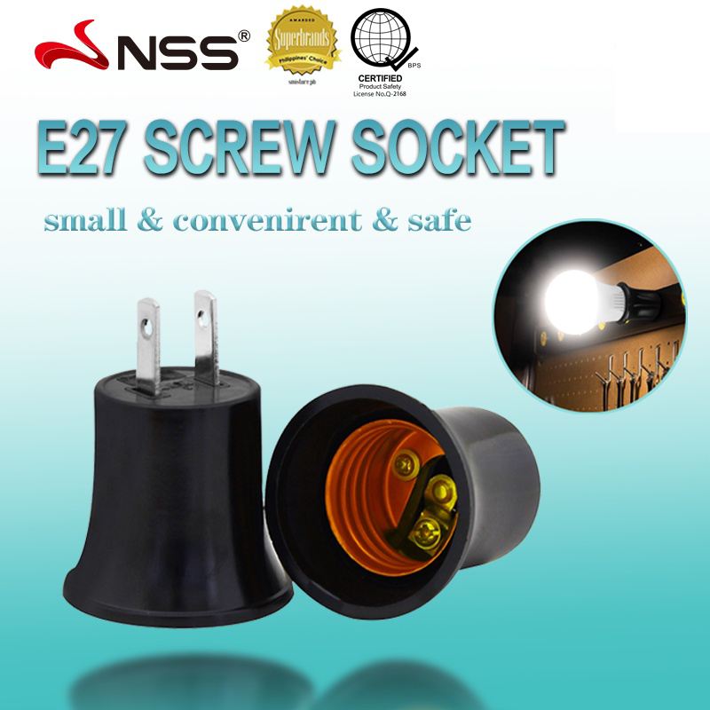 NSS E27 Plug-on Socket E27 Base Screw Socket Lamp Holder Conversion ...