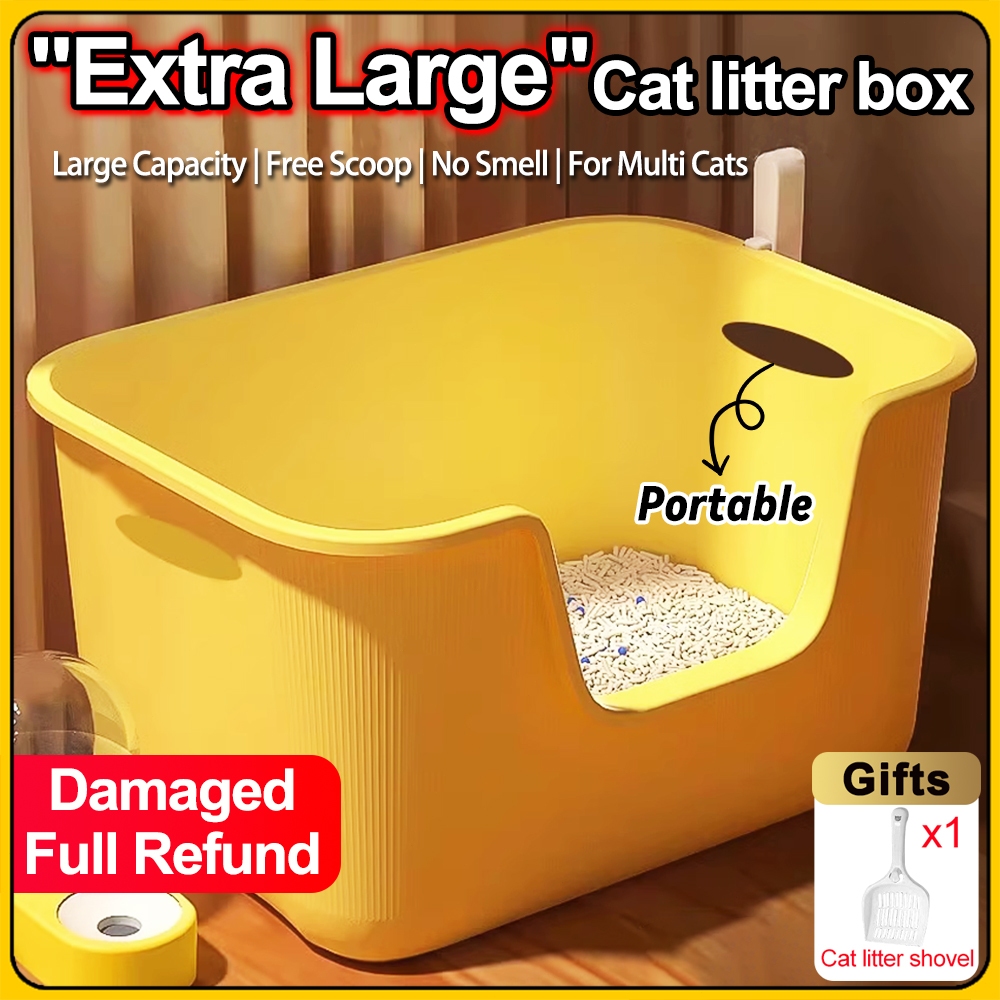 Handheld Big Cat Litter Box Large Bed With Scoop Cats Toilet Kitty ...