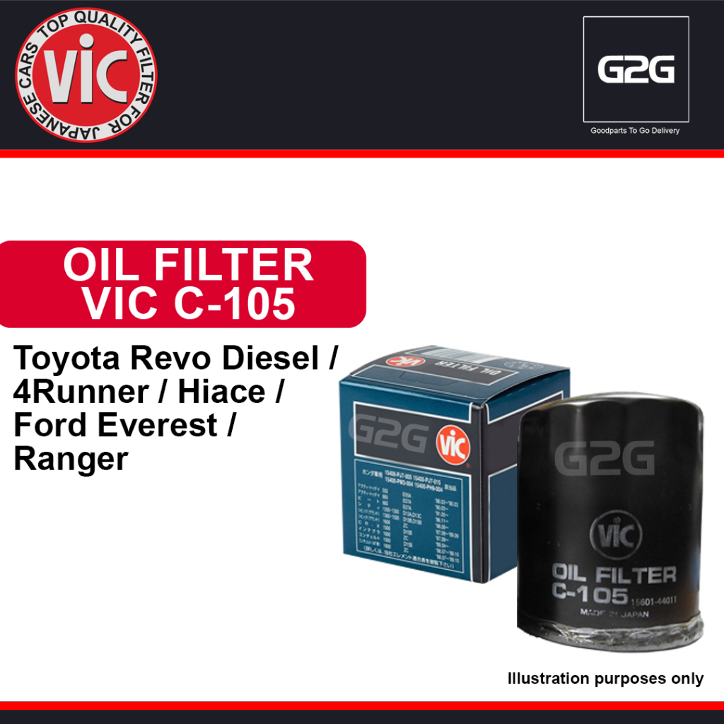 Oil Filter Vic C-105 Toyota Revo Diesel / 4Runner / Hiace / Ford ...