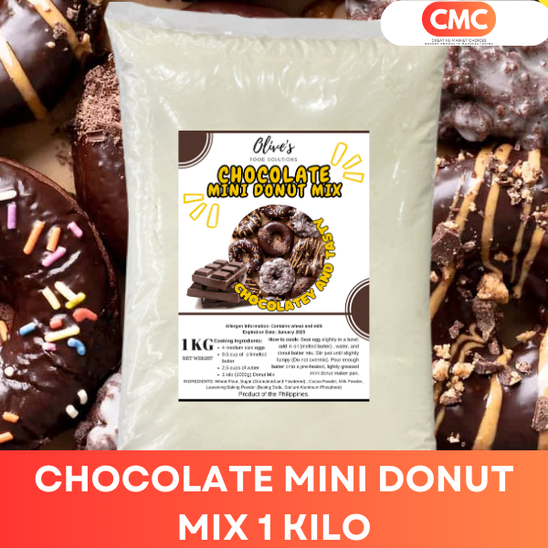 Choco Mini Donut Batter Mix 1 Kilo - (Olive's Food Solutions) | Shopee ...