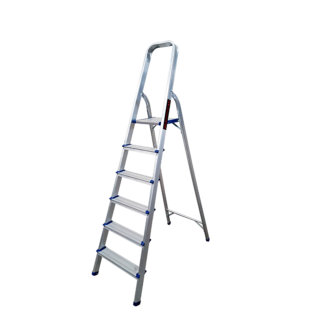 Heavy Duty Aluminum Step Ladder with Handrail 6 Steps SKYLER LADDER ...