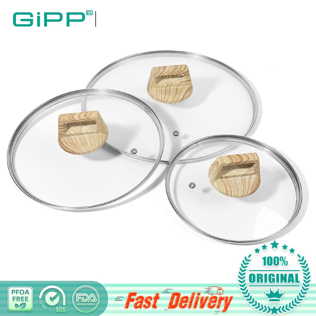 Gipp Frying Pan Glass Lid Wok Cover Tempered Glass / Kuali Penutup / Lid 20cm/24cm/28cm | Shopee ...