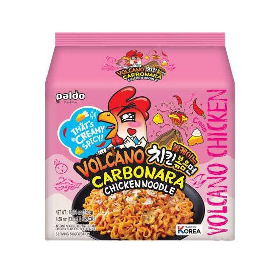 Paldo Volcano Carbonara Stir-Fried Ramen 1 PCS=130g, 1 MULTI 520g ...