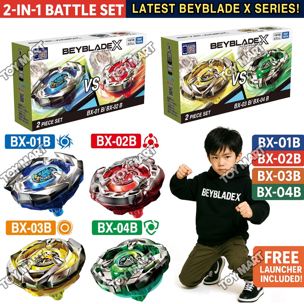 4 in 1 BEYBLADE X Battle Spinning Tops with Launcher Play Set 2025 High ...