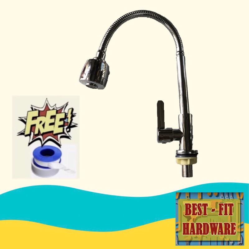 HAWK - CHROME PVC KITCHEN FAUCET SINK TYPE with ADJUSTABLE SPRAY HEAD ...