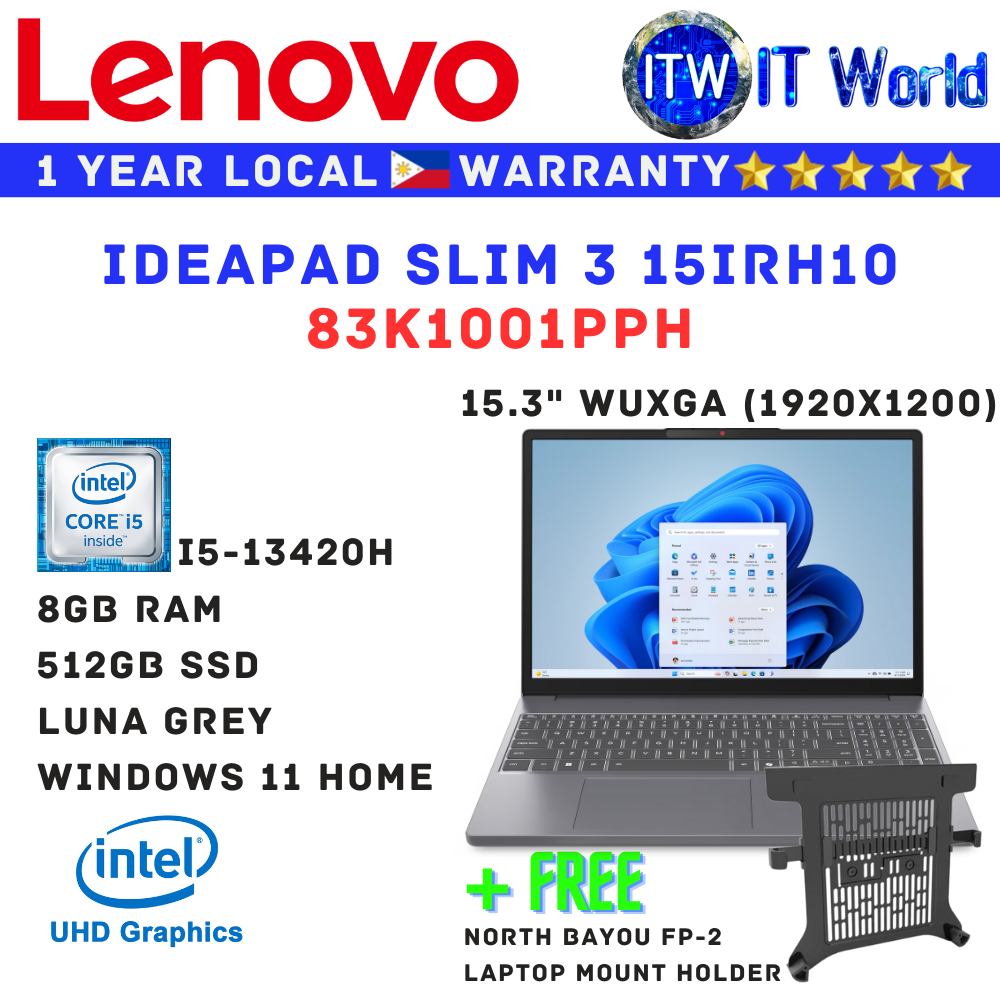 Lenovo IdeaPad Slim 3 15IRH10 83K1001PPH i5-13420H / 8GB RAM / 512GB SSD / Laptop ITWorld ...