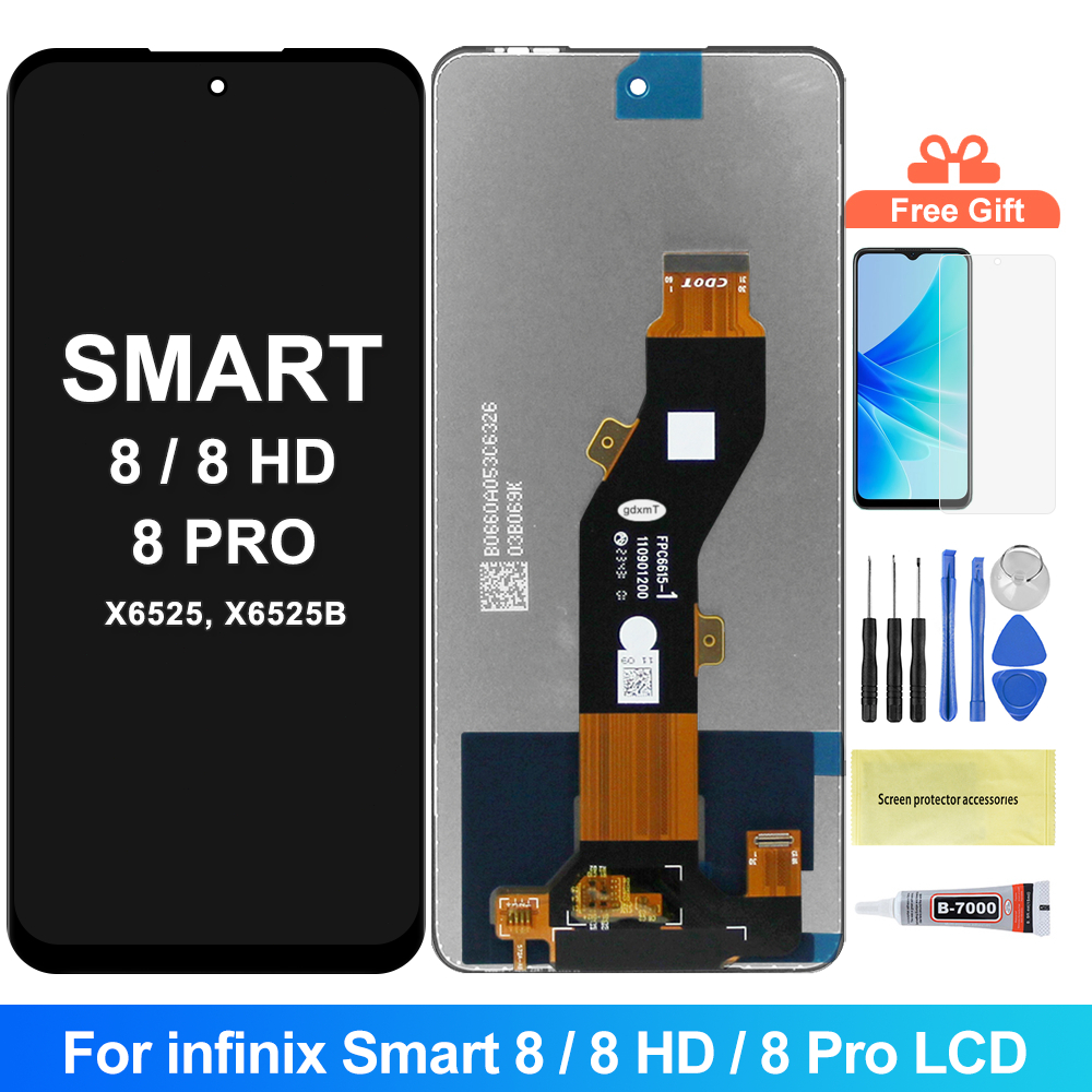 Screen LCD For Infinix Smart 8 / 8 HD / 8 Pro X6525 X6525B LCD Display Screen Touch Replacement ...