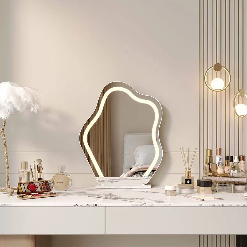 New style mirror LED Makeup Mirror Tricolor Touch Screen Desktop ...