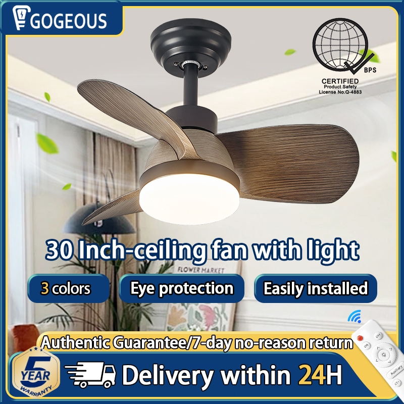 Nordic Ceiling Fan With Light nordic decor Smart Control Silent 2 in 1 ...