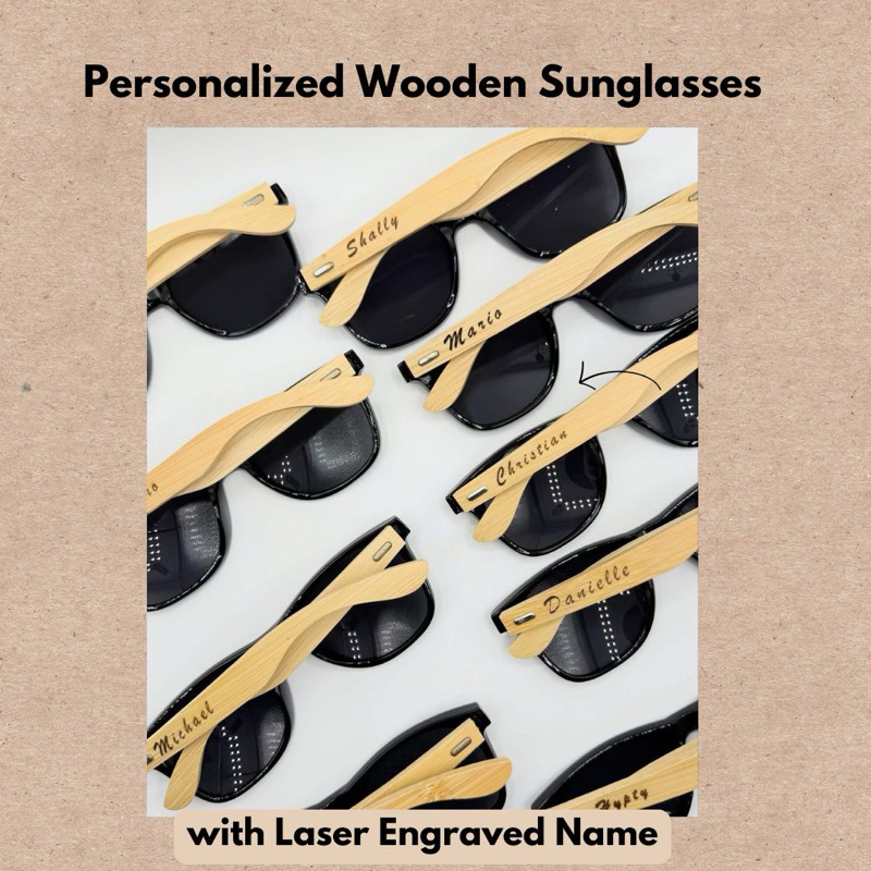 Personalized Wood Sunglass Shades for groomsmen with Laser Engraved ...