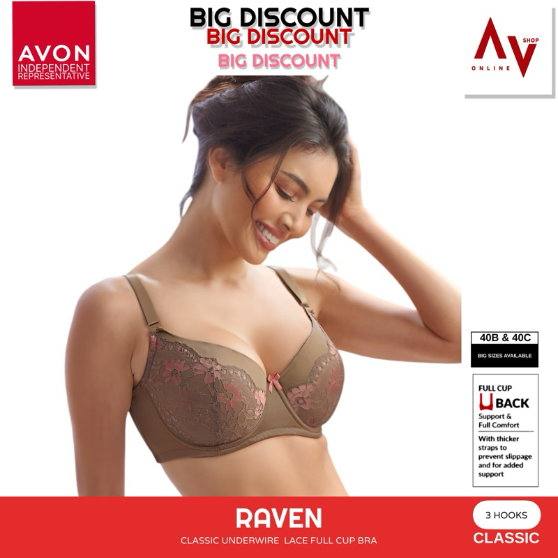 Avon Raven Underwire Full Cup Lace Bra 34A to 40C (Clarice, Marinella,Amalia) | Shopee Philippines
