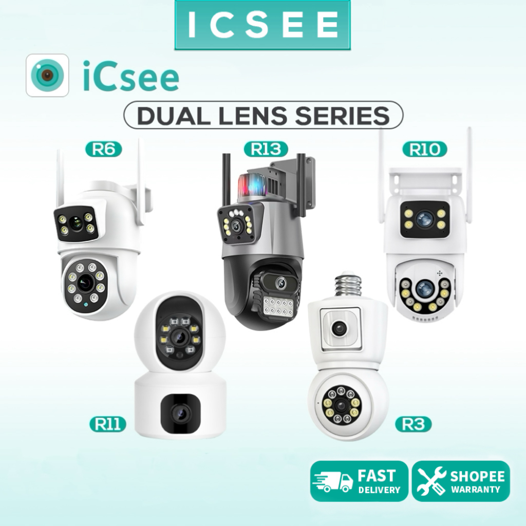 ICSEE CCTV Camera Dual Lens Series Wifi PTZ HD Night Vision In/Outdoor ...